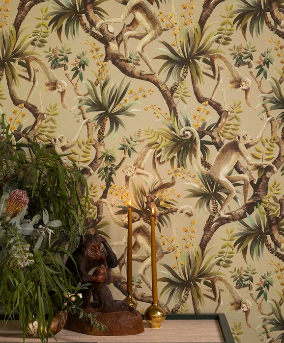 Catherine Martin by Mokum Monkey Business Wallpaper Midnight | Mokum ...